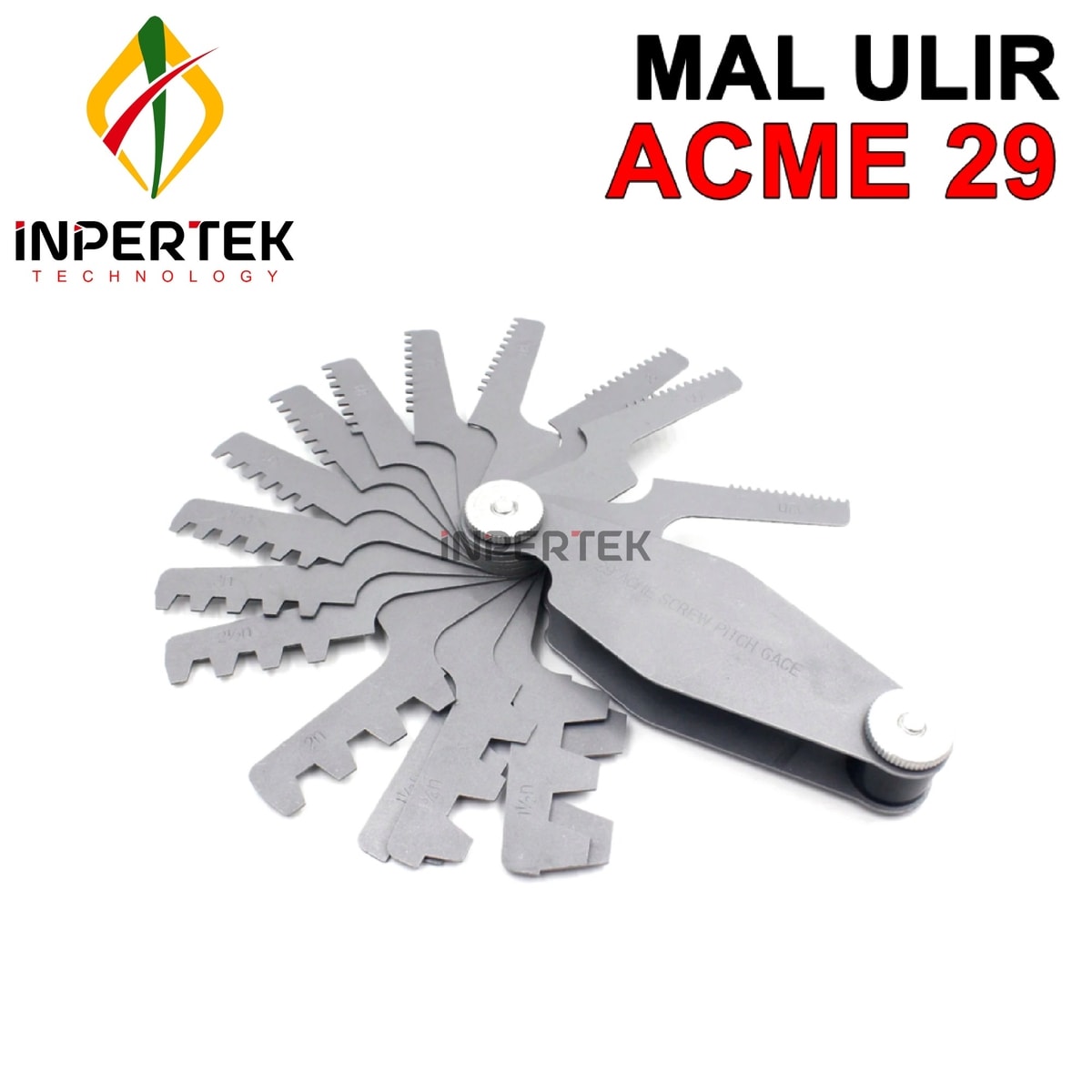 Mal Ulir 1-12 TPI ACME 29 Thread Gauge Pitch Gage Alat Ukur Baut Ulir