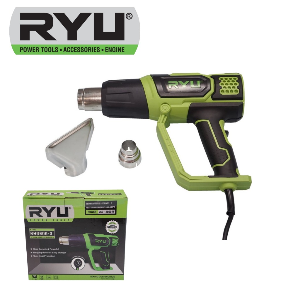 RYU Heat Gun RH600-3 Hot Air Gun RHG 600 3 Mesin Pemanas RHG 600-3