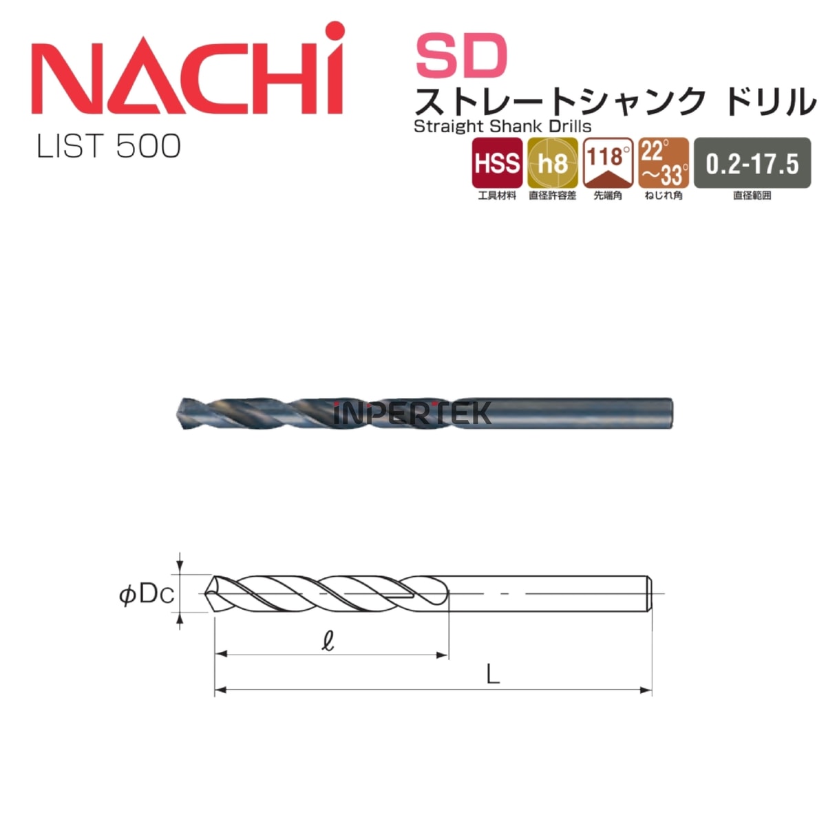 NACHI HSS Drill Bit Kayu Besi
